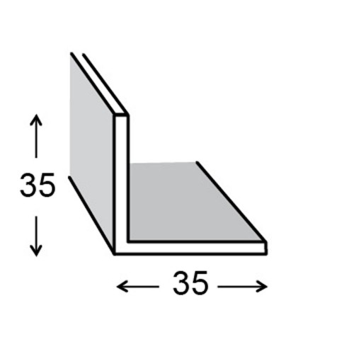 PVC Equal Angle White | 35mm x 1mm x 1m